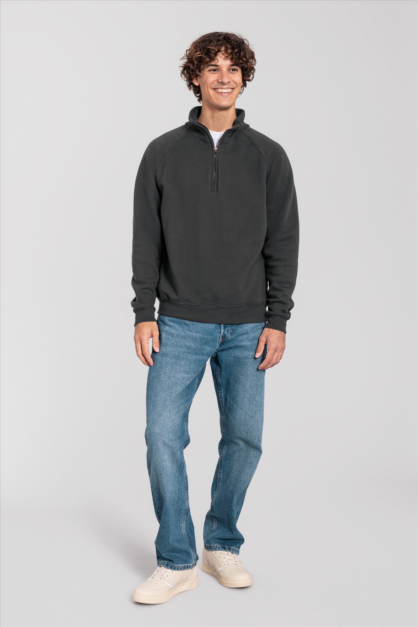 Fruit of the Loom Iconic Premium Zip Neck Sweat - Primex Textiles